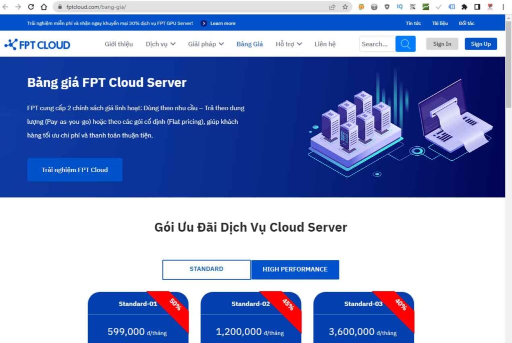 TOP 10 Website cho thuê Cloud Server FPT tập đoàn FPT - FPT Data Center